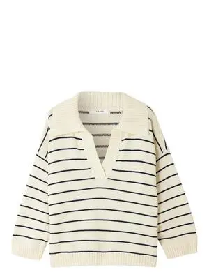 FRAME Cotton-blend Polo Sweater - Neutrals