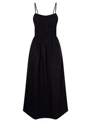 Faithfull The Brand Marianne Cotton-voile Midi Dress - Black