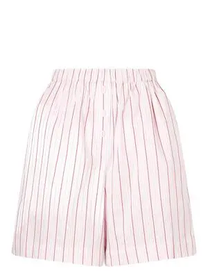 Faithfull The Brand Angelo Striped Cotton-poplin Shorts - Pink