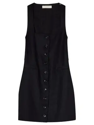 Faithfull The Brand Jacques Linen Mini Dress - Black