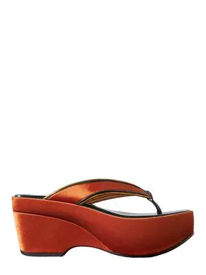 Dries Van Noten Satin Platform Sandals - Orange