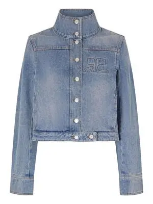 COURREGES Courrèges Re-edition Cropped Denim Jacket - Light Denim