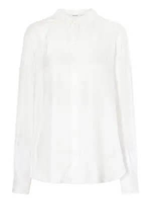 Another Tomorrow Silk-twill Shirt - Neutrals