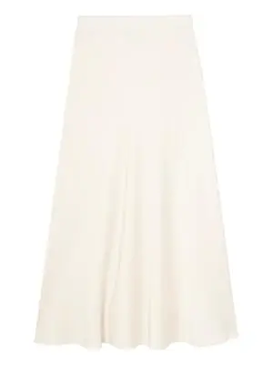 ALLUDE Stretch-silk Satin Midi Skirt - Neutrals
