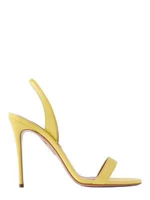 AQUAZZURA So Nude 105 Leather Slingback Sandals - Yellow