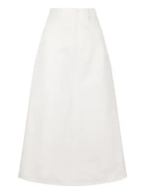 Ami Denim Midi A-line Skirt - Cream