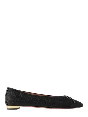 AQUAZZURA Gioia Crocheted Ballet Flats - Black