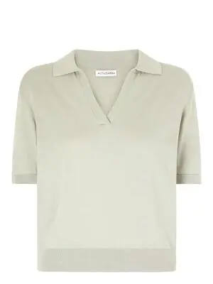 Altuzarra Clay Cropped Polo Shirt - Green