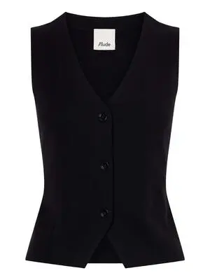 ALLUDE Wool Vest - Black