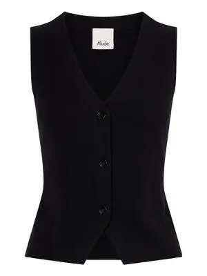 ALLUDE Wool Vest - Black