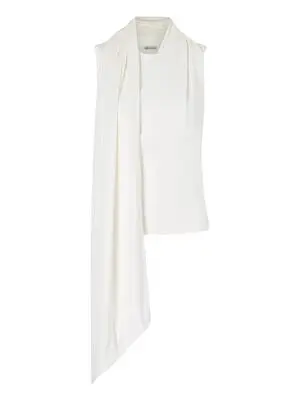Ami Scarf-detailed Jersey Top - Neutrals