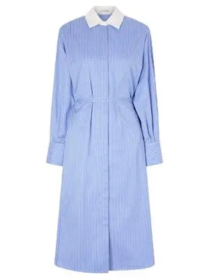 ALTUZARRA Floyd Belted Striped Cotton-Poplin Midi Dress
