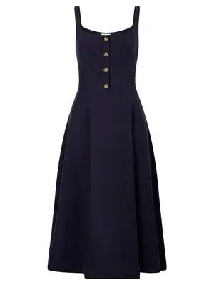 Altuzarra Orrie Paneled Cotton-blend Midi Dress - Blue