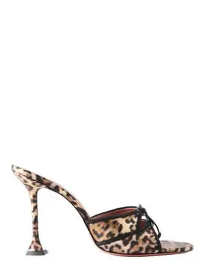 Amina Muaddi Eleonora Leopard-print Satin Mules With Bow Detailing - Leopard Print