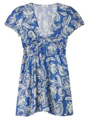 Sandro Sandro V-Neck Floral Print Dress Blue