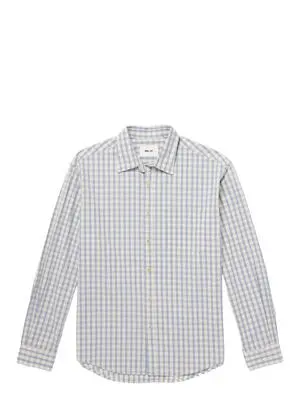 Nn07 Deon 50035 Checked Organic Cotton-poplin Shirt - Ecru