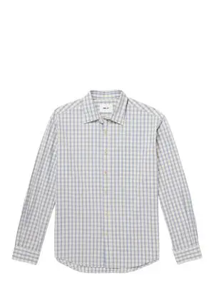 Nn07 Deon 50035 Checked Organic Cotton-poplin Shirt - Neutrals