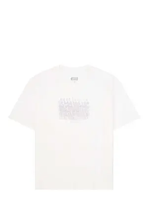 MAISON MARGIELA Embroidered Printed Cotton-jersey T-shirt - Off-white