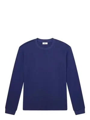 Nn07 Jett 30035 Waffle-knit Organic Cotton Sweater - Blue