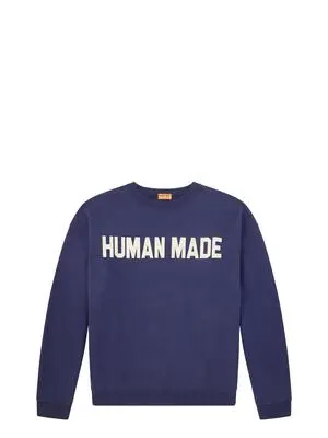 HUMAN MADE Logo-print Cotton-jersey Sweatshirt - Blue