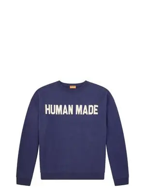 HUMAN MADE Logo-print Cotton-jersey Sweatshirt - Navy
