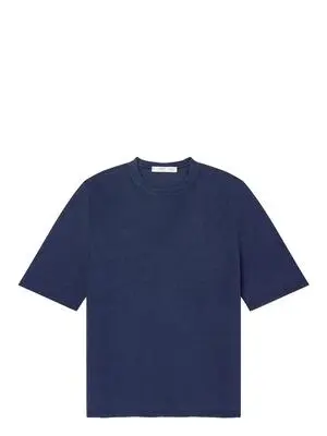 INIS MEÁIN Inis Meáin - Linen And Cotton-Blend T-Shirt - Men - Blue - M
