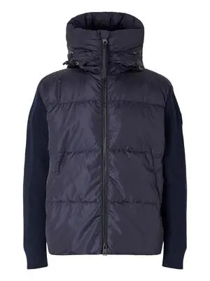 Canada Goose Hybridge® Wool And Quilted Shell Hooded Down Jacket - Blue