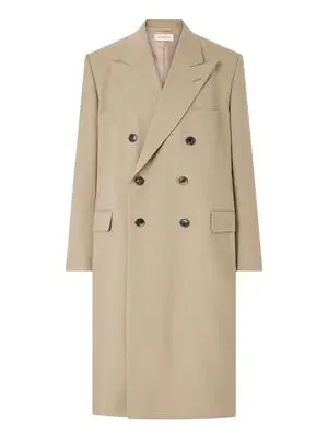 Dries Van Noten Wool And Mohair-blend Twill Coat - Beige