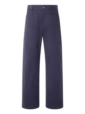 De Bonne Facture Gardian Wide-leg Cotton-twill Trousers - Navy