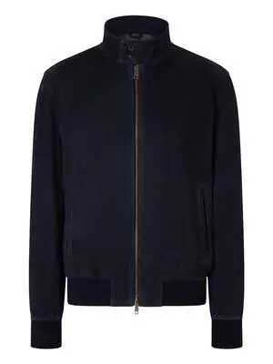 Boglioli Suede Bomber Jacket - Blue