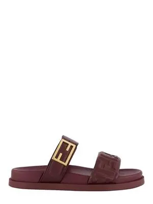 Fendi Nappa Leather Slides - Purple