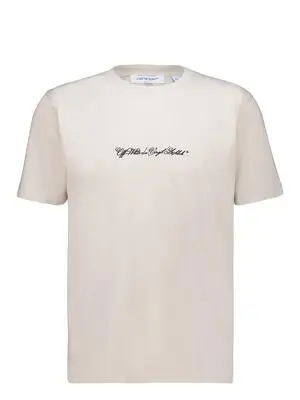 Off-White Pumice Stone Slim Fit Script Arrow T-Shirt Beige