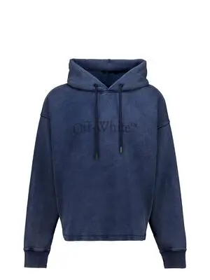 Off-White Hooded Cotton Sweatshirt - Blue