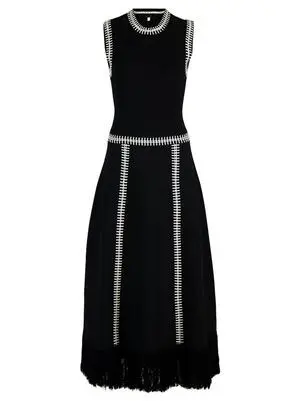 Johanna Ortiz Holiday Knit Midi Dress Black