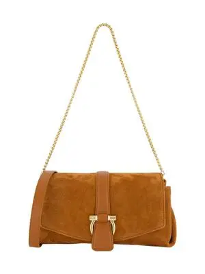 FERRAGAMO Leather Shoulder Bag Orange
