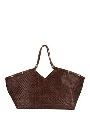 Benedetta Bruzziches Usha La Grandissima Hand-woven Buffalo Leather Bag - Brown