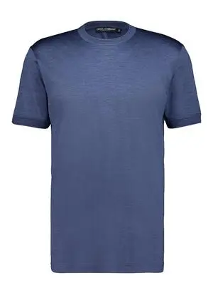 Dolce & Gabbana Melange Silk T-shirt - Blue