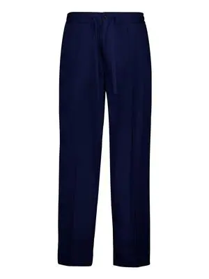 Valentino Garavani Straight-Leg Cotton Trousers Blue