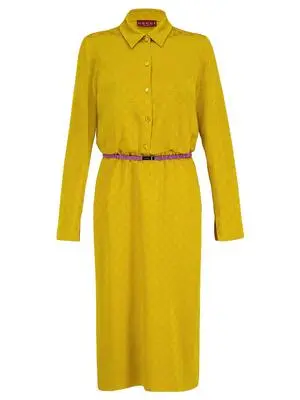 Gucci Gg Viscose Midi Dress - Yellow