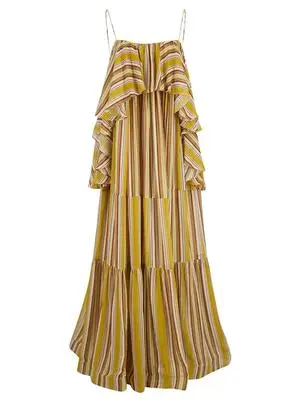 Zimmermann Rebellion Mustard Stripe Maxi Dress - Yellow
