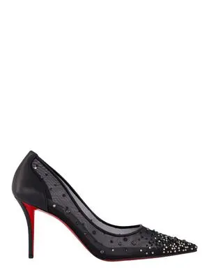 CHRISTIAN LOUBOUTIN Miss Z 80 Degrastrass Perla Pumps - Black