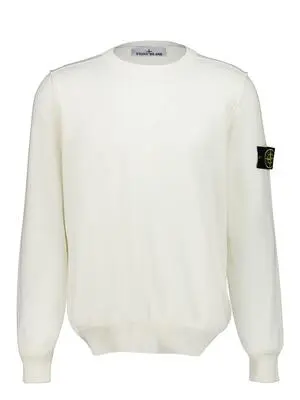 Stone Island Organic Cotton Crewneck Jumper - White