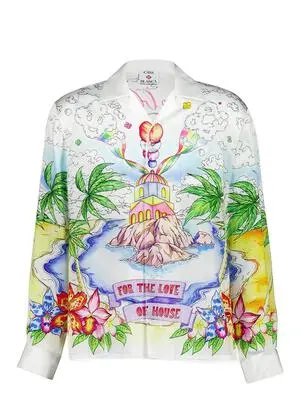 Casablanca Better Days Silk Cuban Shirt Multicolour