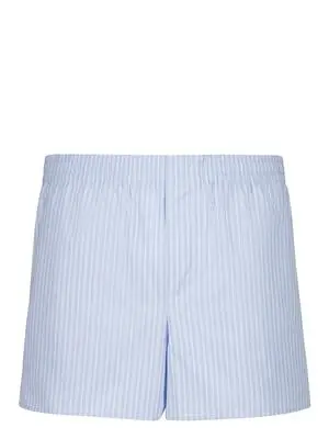 AMI Paris Striped Cotton Shorts - Blue