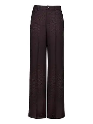 Gucci Horsebit Silk Straight-fit Trousers - Brown