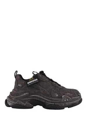 Balenciaga Triple S Canvas Sneakers - Black
