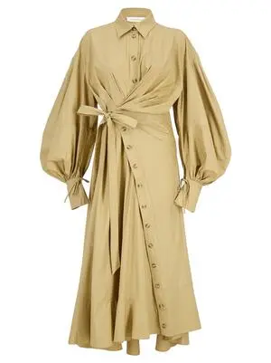 Zimmermann Rebellion Cotton Midi Dress Beige