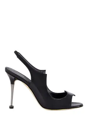 Manolo Blahnik Minza Slingback Sandals Black