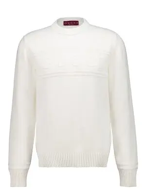Gucci Cotton-Wool Jumper With Intarsia White