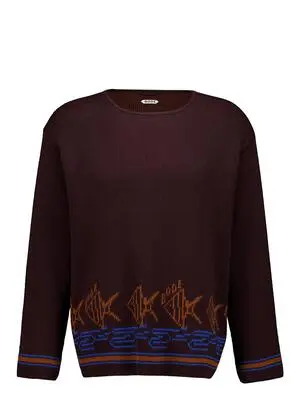 BODE Fish School Cotton Sweater - Brown